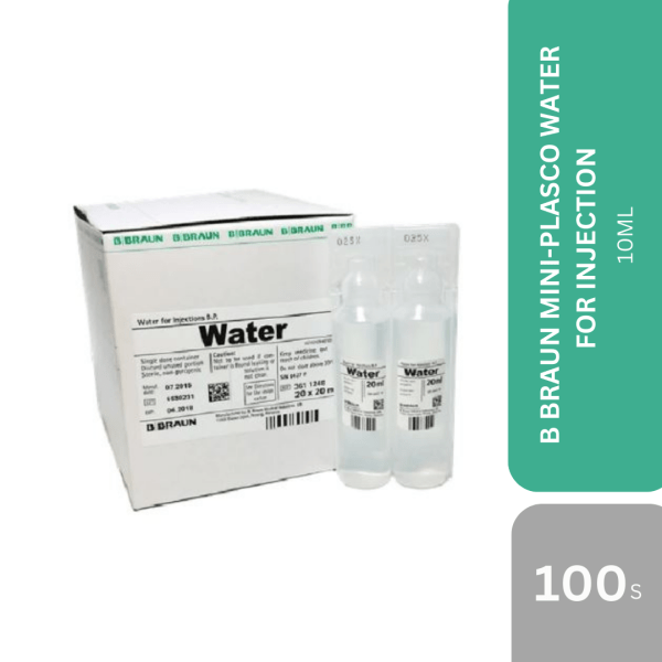 B BRAUN MINI-PLASCO WATER FOR INJECTION 10ML X 100s - Ihbhealthcare.com