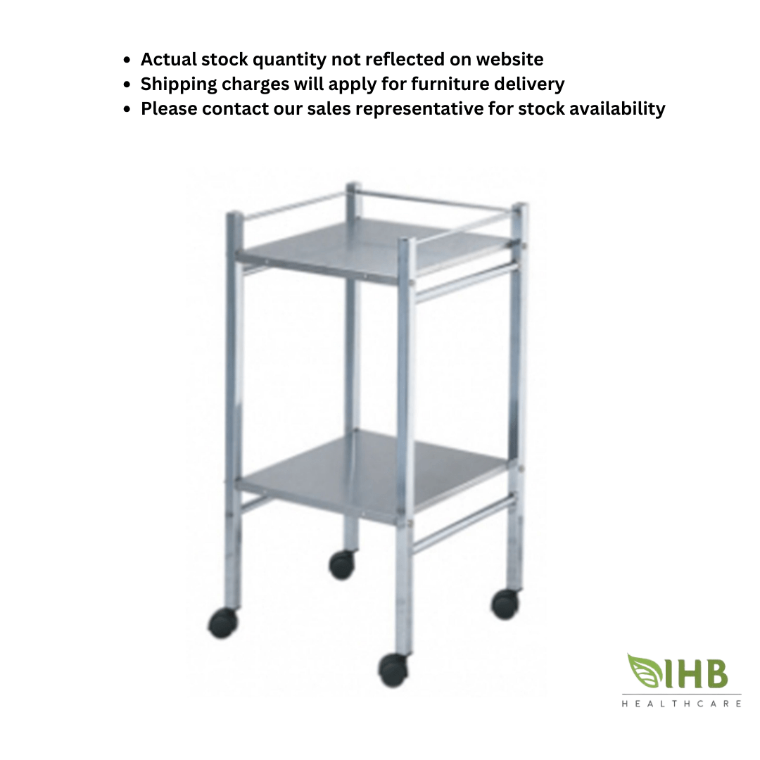FURNITURE -INSTRUMENT TROLLEY C/W GUARDRAILS MILD STEEL EPOXY) 450MML X ...