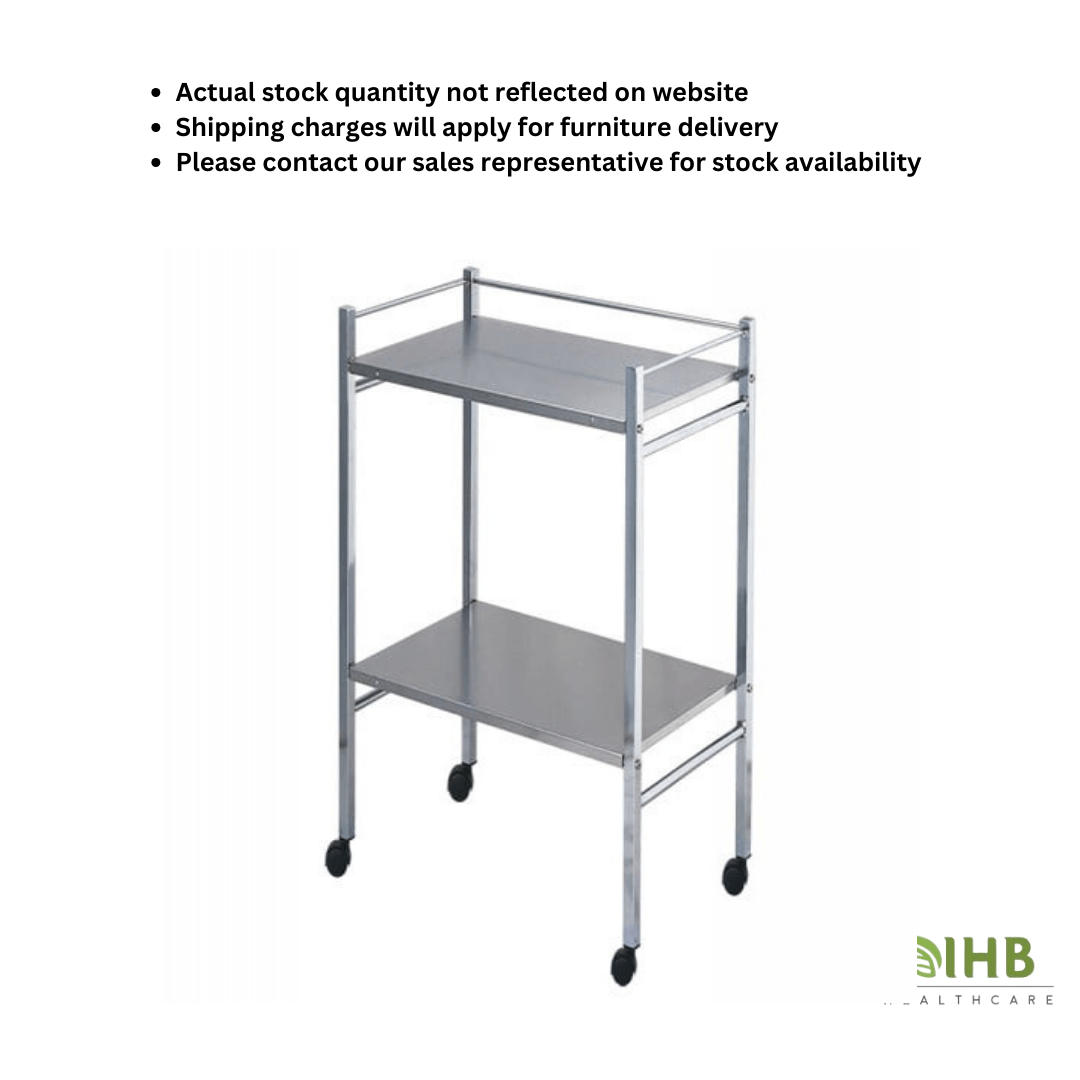 FURNITURE -INSTRUMENT TROLLEY C/W GUARDRAILS MILD STEEL EPOXY) 750MML X ...
